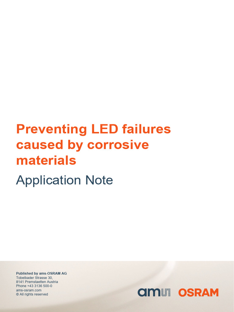 Preventing LED Failures Caused by Corrosive Materials: Application Note ...