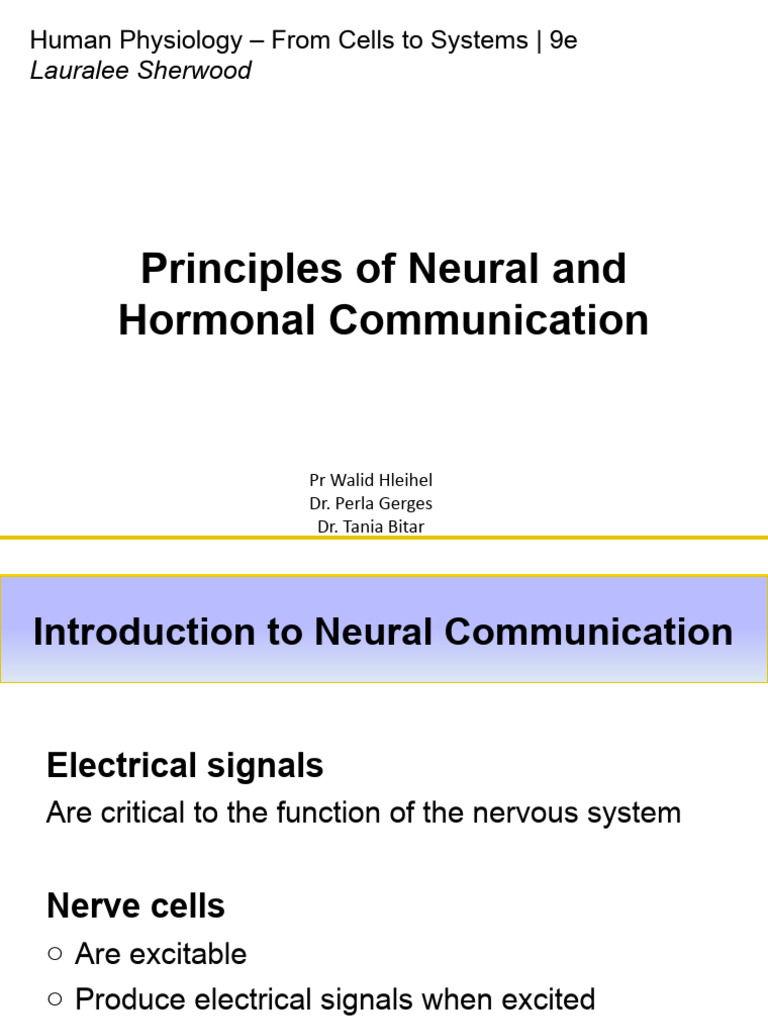 Principles of Neural and Hormonal Communication | PDF | Chemical ...
