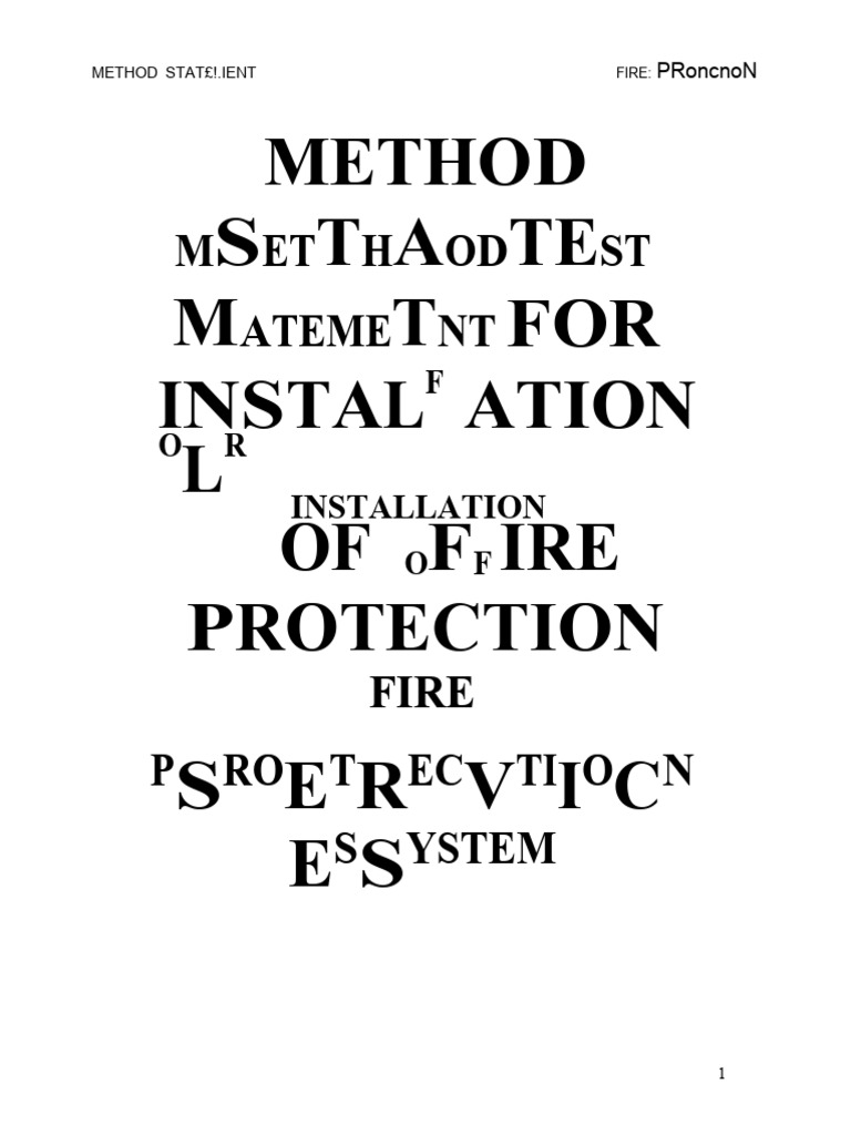 Method Statement Installation of Fire Protection System | PDF | Pipe ...