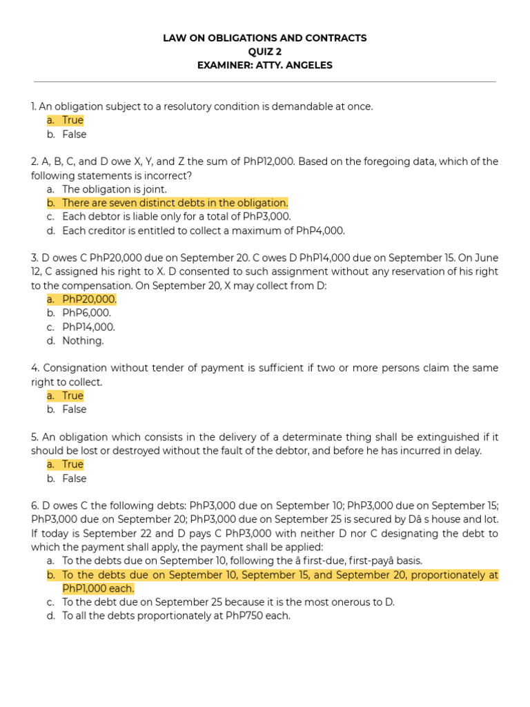 (1011) Quiz 2 - With Answers | PDF | Debt | Foreclosure
