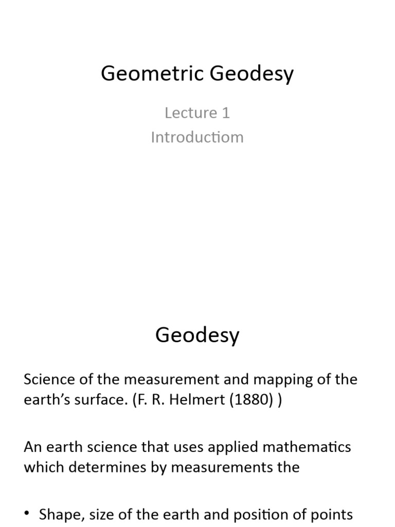 Lecture 1 | PDF | Geodesy | Metre