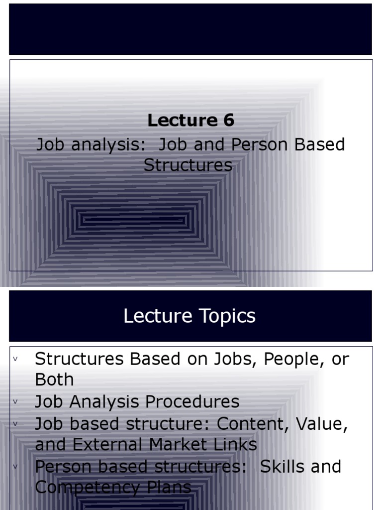 Job Analysis: Job and Person Based Structures | PDF | Competence (Human ...