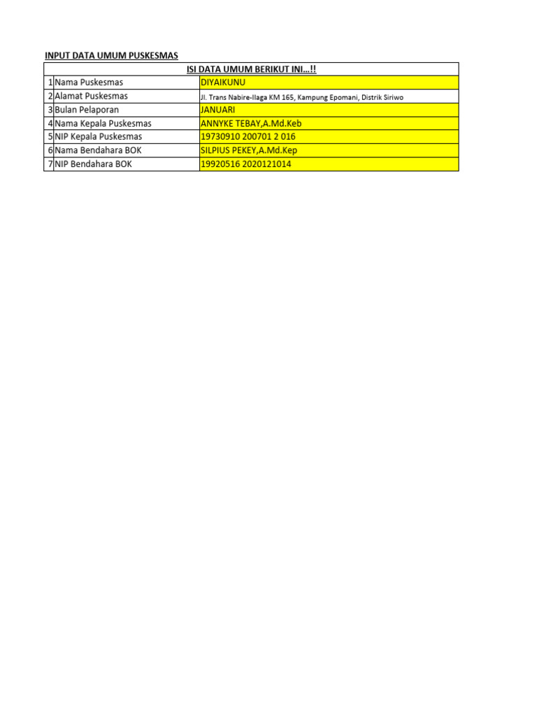 01 - Format Rekapan LPJ Bok Puskesmas | PDF | Gaya Hidup