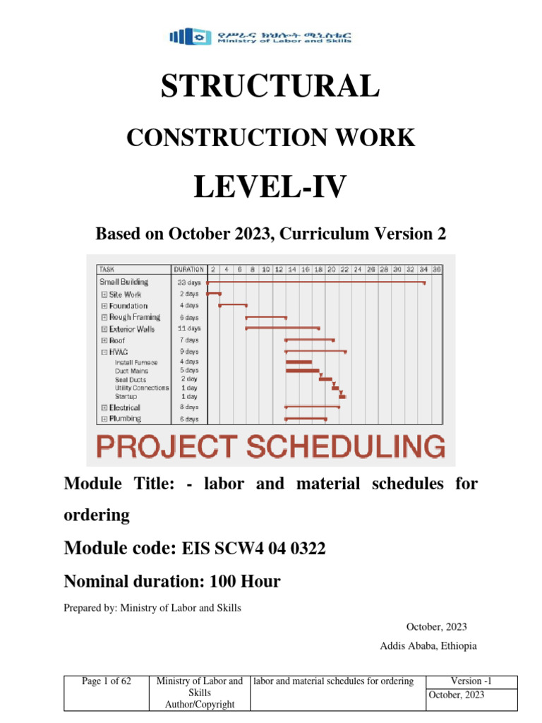M04-Labor and Material Schedules | PDF | Employment | Occupational ...