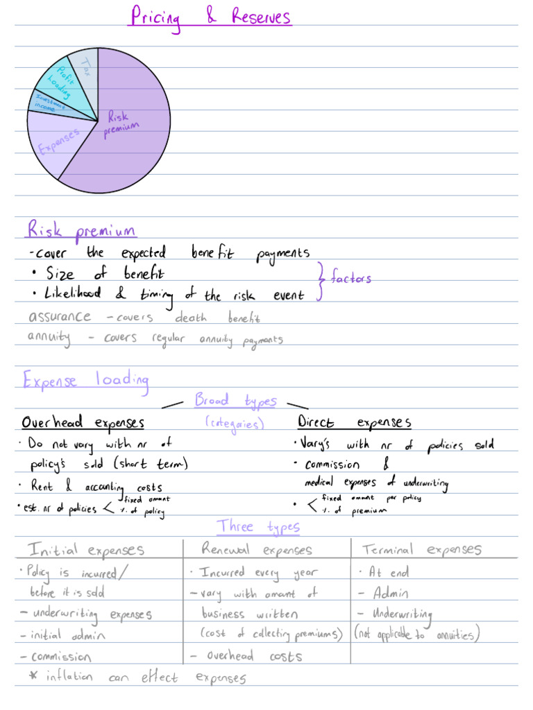 Principles of Pricing and Reserving | PDF | Insurance | Reinsurance