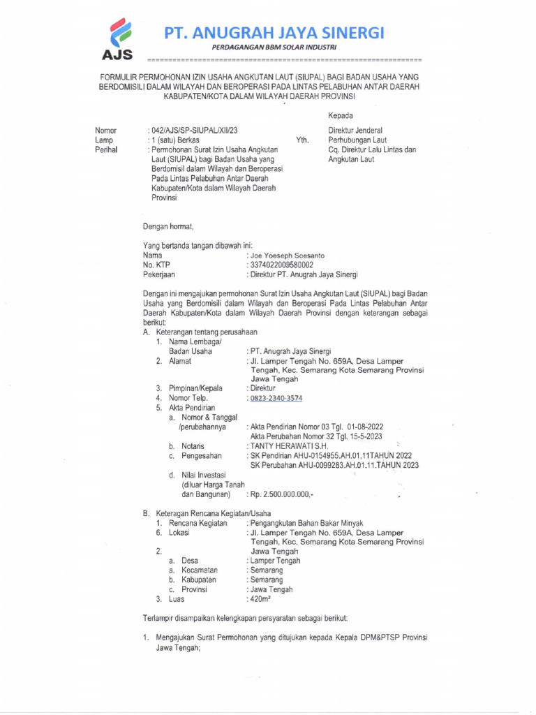 Permohonan SIUPAL | PDF