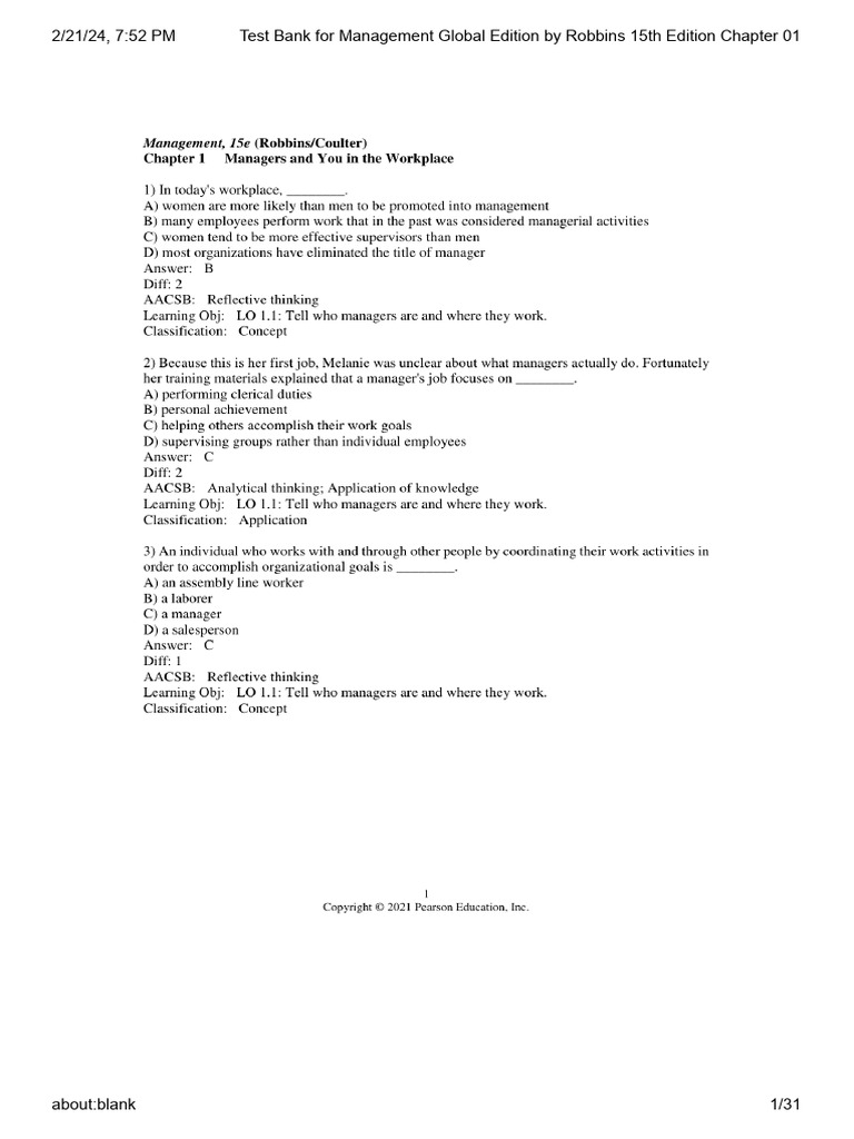 Mcqs Chap 1 | PDF | Career & Growth