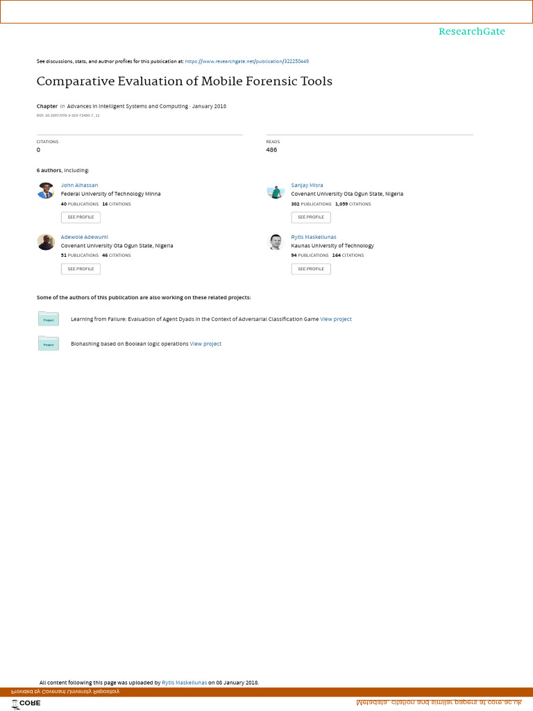 Comparative Evaluation of Mobile Forensic Tools: Advances in ...