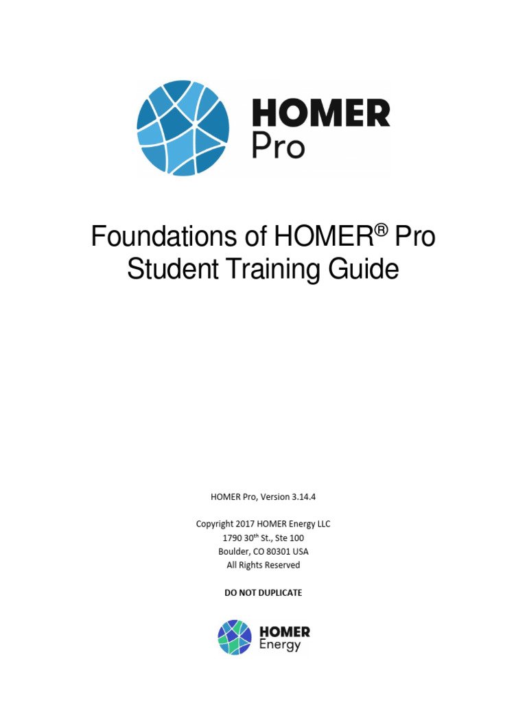 HOMER Pro Foundations Student Training Guide | Download Free PDF ...
