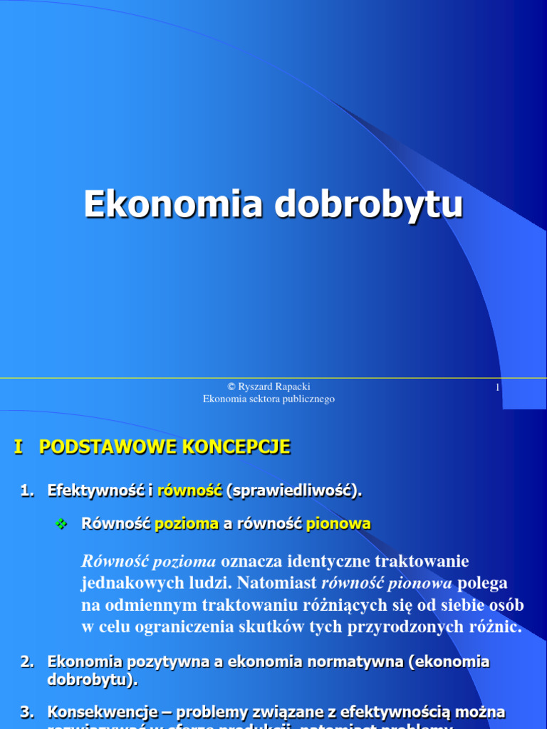 Ekonomia Dobrobytu | PDF