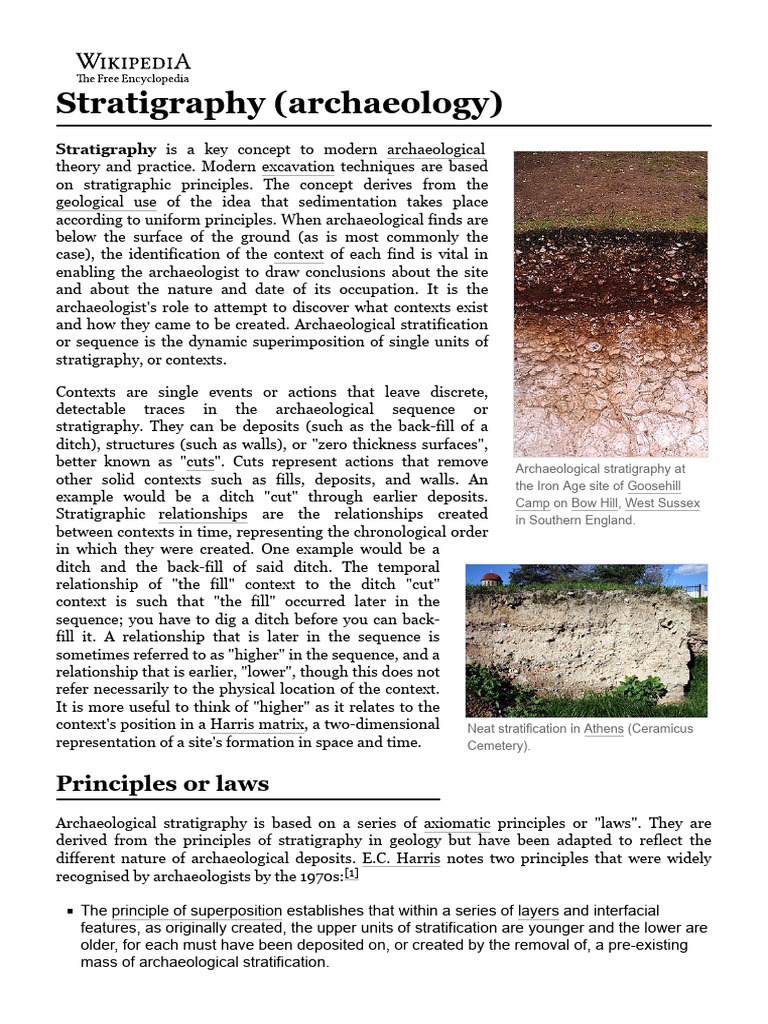 Principles of Archaeological Stratigraphy | PDF | Archaeology | Earth ...
