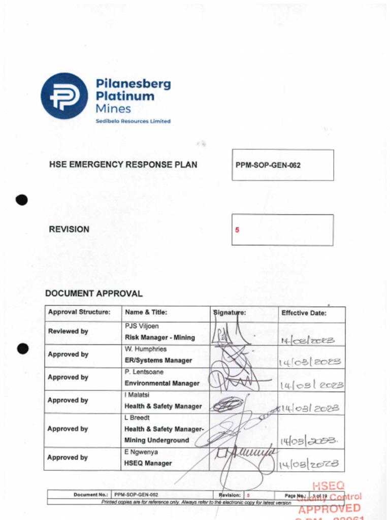 Emergency Response Plan | PDF