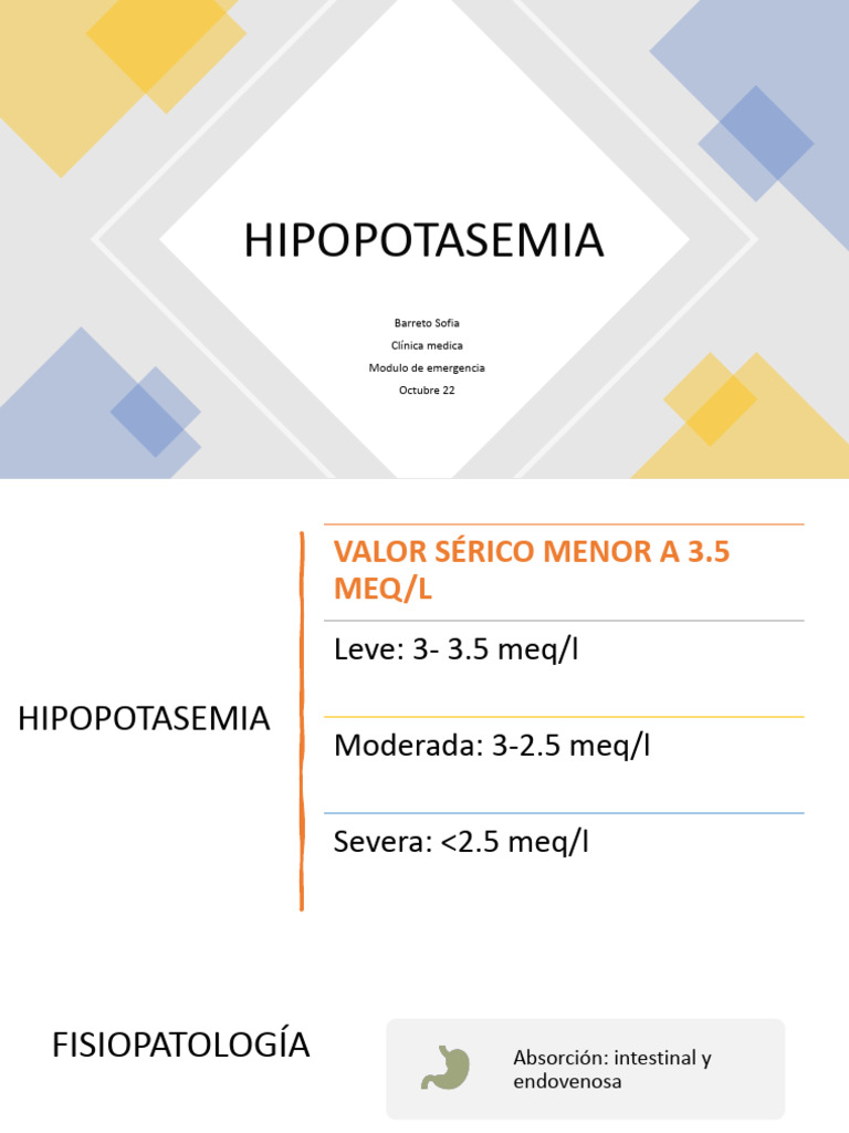 Hipopotasemia | PDF | Medicina Interna | Riñón