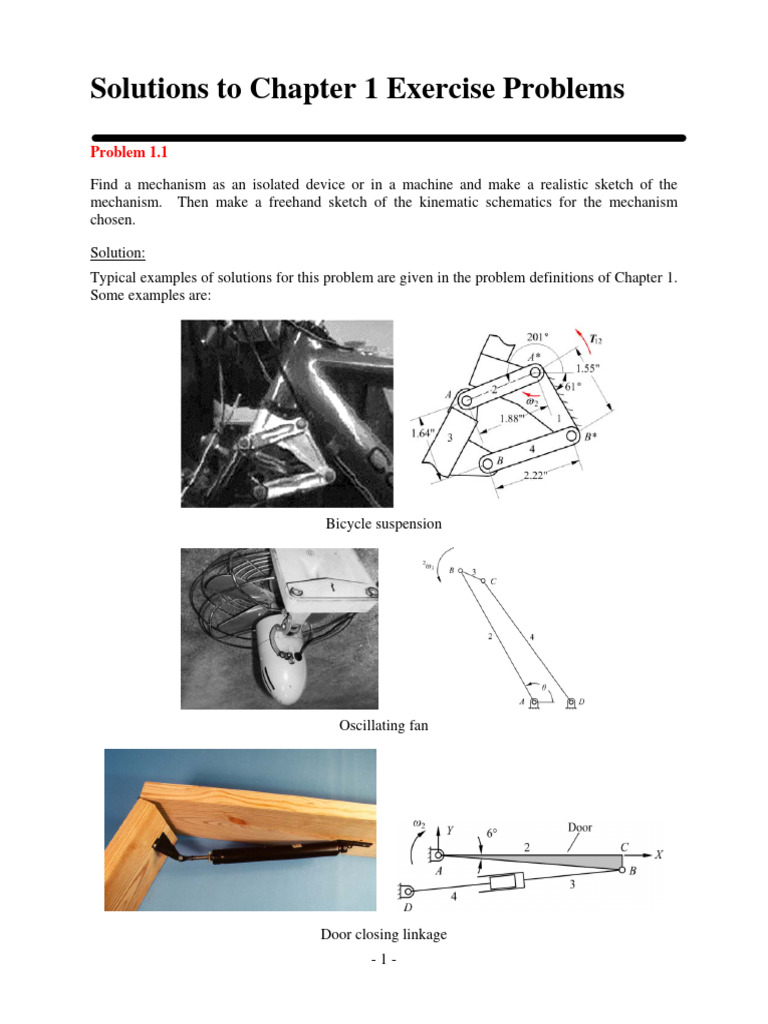 Ch.1 Solucionario Mechanisms and Dynamics of Machinery | PDF | Tools ...