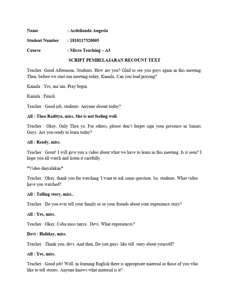 New Script Recount Text Final Test | PDF | Languages | Foreign Language ...