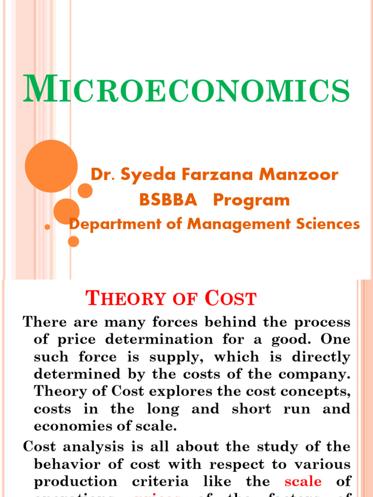 Theory of Cost | PDF | Marginal Cost | Average Cost