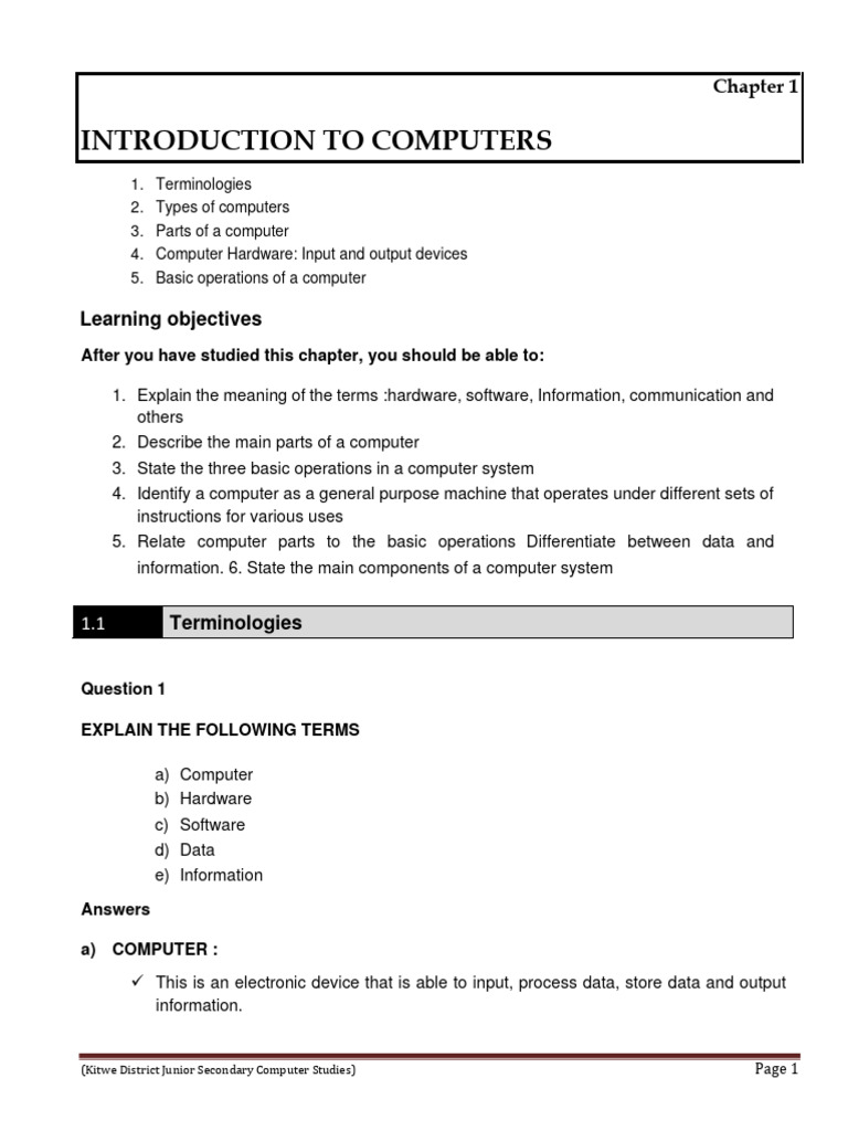 Computer Studies (Junior) | PDF | Computer Data Storage | Computer Hardware