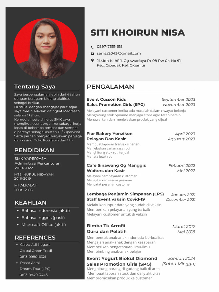 CV Khoirun Nisa | PDF
