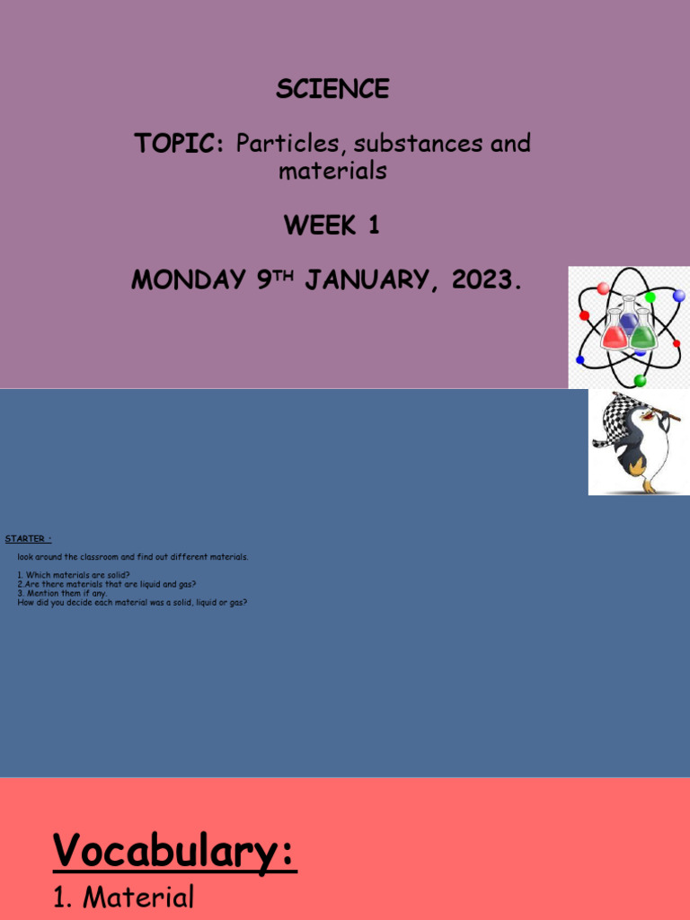 Year 4 Science Week 1 | PDF | Matter | Litre