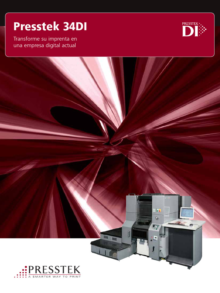 Presstek 34DI: Impresión Offset Eficiente | PDF | Impresión | Imprenta