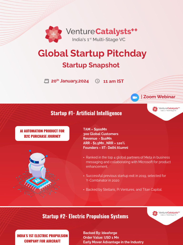 Global Pitch Day: Startup Snapshot | PDF | Startup Company | Small ...