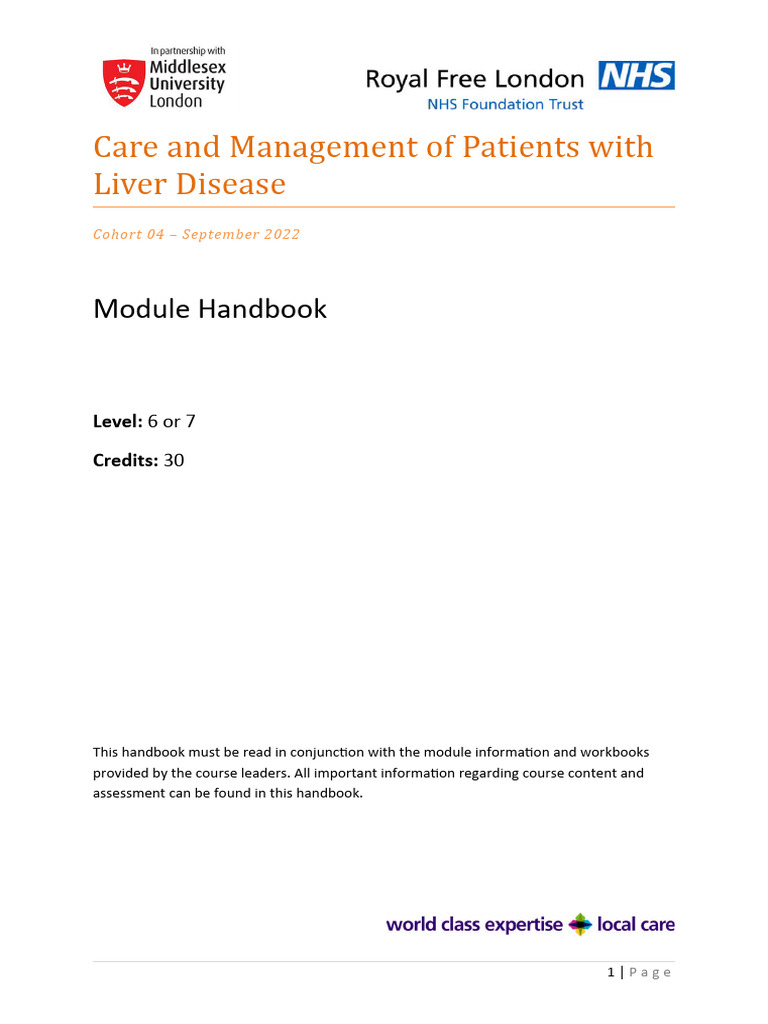Handbook - Liver Disease Module - Copy (Quist, Katherine (Royal Free ...