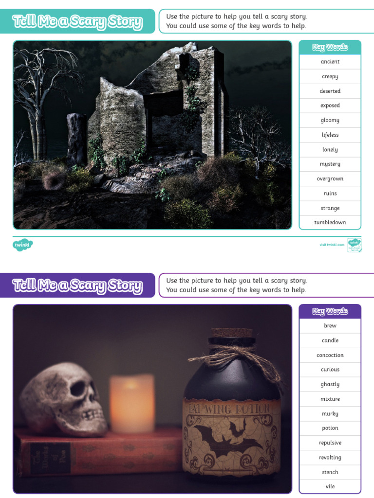 Tell Me A Scary Story Inspiration Activity Pack - Ver - 1 | PDF ...