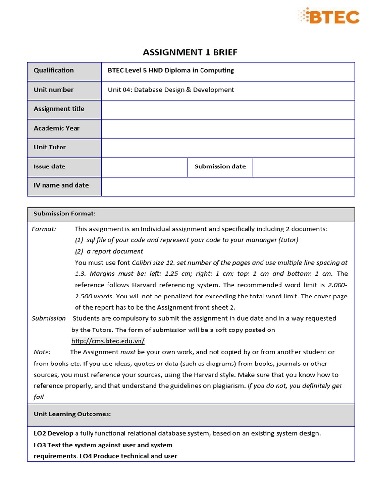 04-DDD - Assignment Brief 2 | PDF | Databases | Relational Database