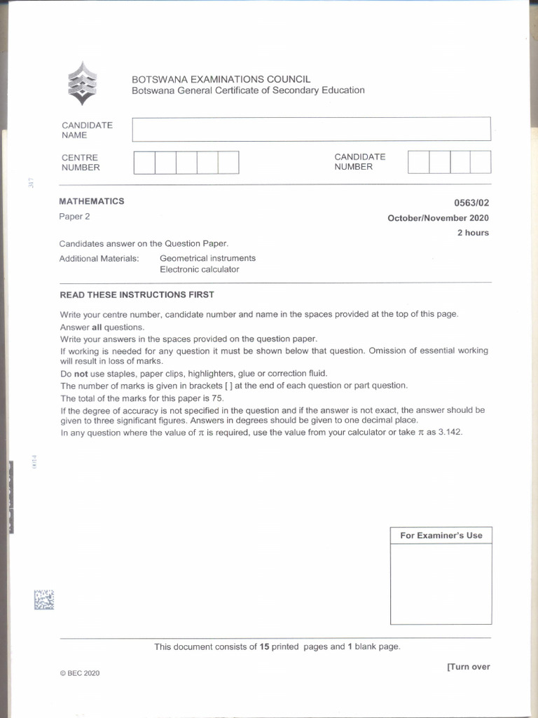 Pp2-Bgcse - 20200001 | PDF