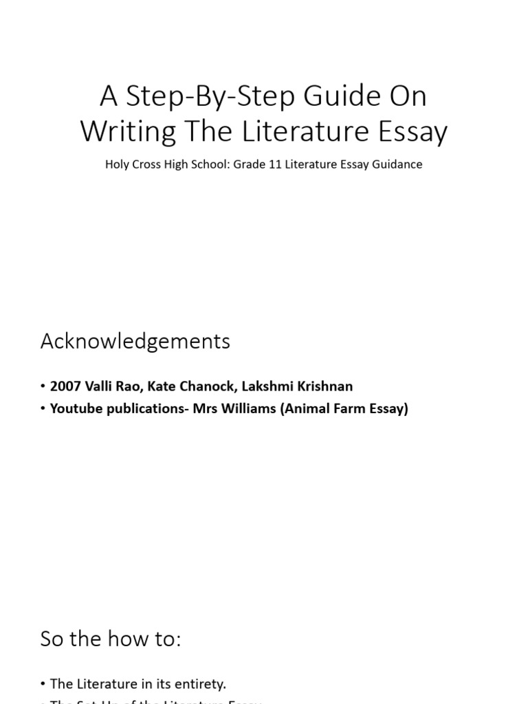 Grade 11 Literature Essay Guide | PDF | Essays | Theory