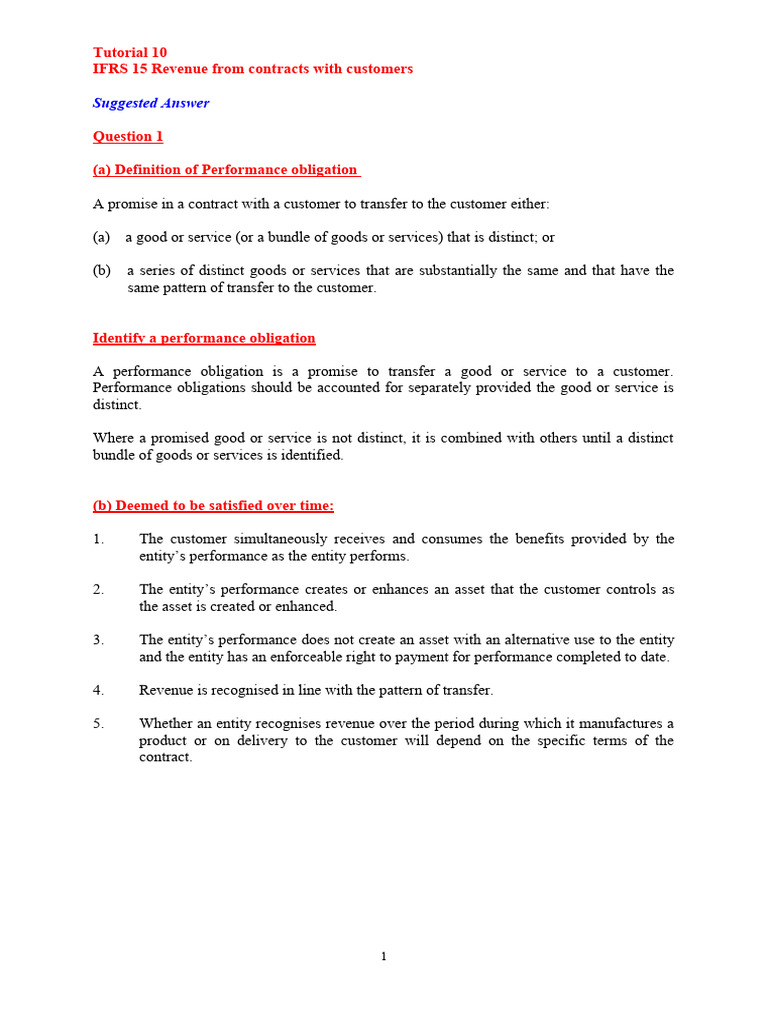 Tutorial 10 Revenue (A) | PDF | Revenue | Balance Sheet