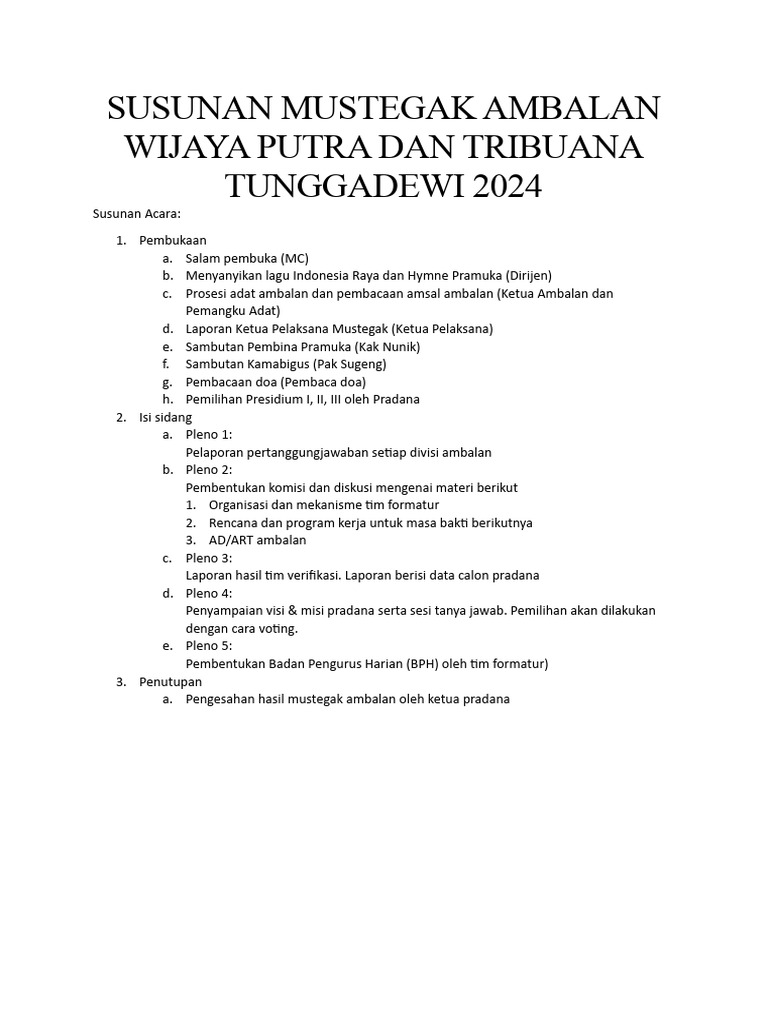 Susunan Mustegak Ambalan Wijaya Putra Dan Tribuana Tunggadewi 2024 ... Susunan Mustegak Ambalan Wijaya Putra Dan Tribuana Tunggadewi 2024 ...