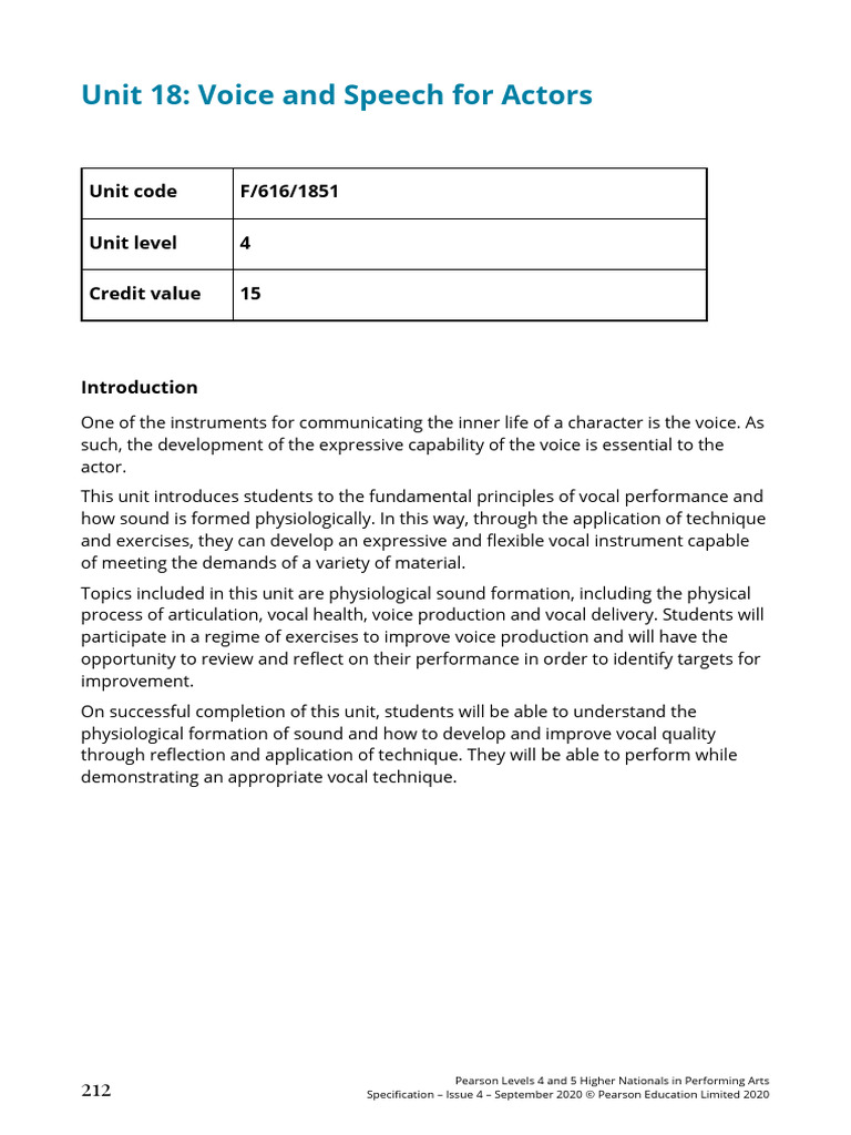 Vocal Characterisation in Acting | PDF | Human Voice | Vocal Pedagogy