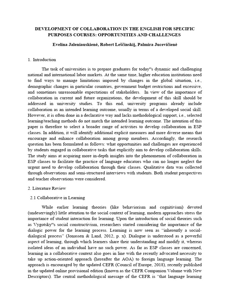 ESP - Summary | PDF | Learning | Qualitative Research