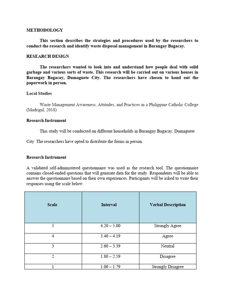 METHODOLOGY | PDF | Survey Methodology | Questionnaire