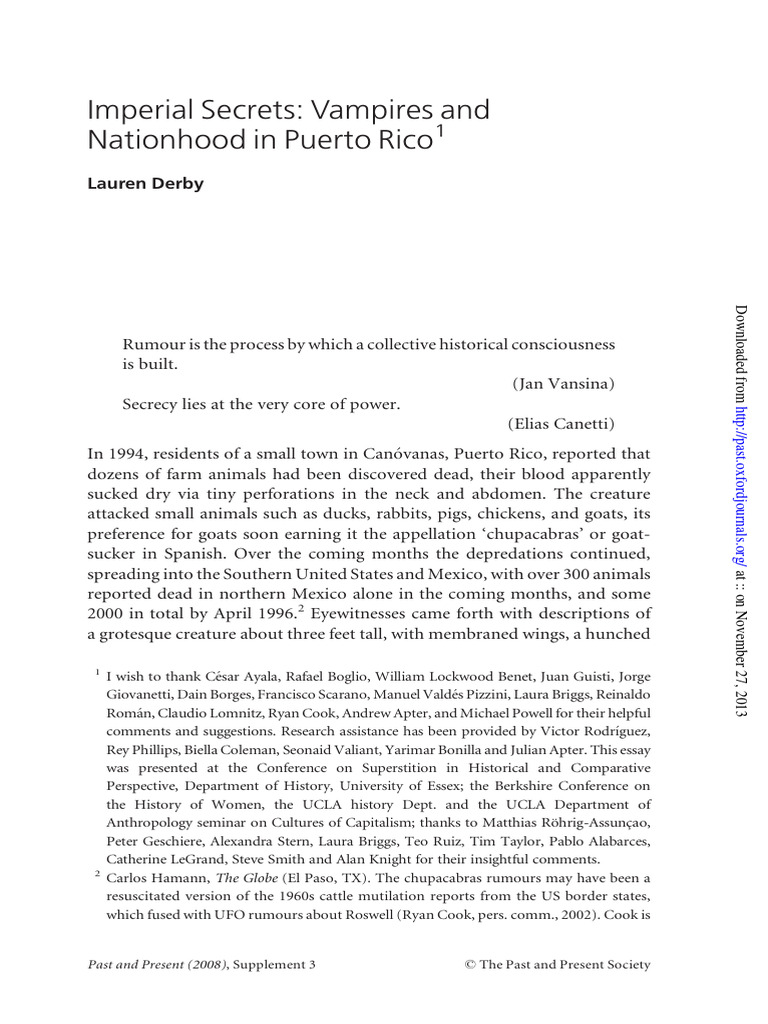 Imperial Secrets Vampires and Nationhood | PDF | Puerto Rico | Witchcraft