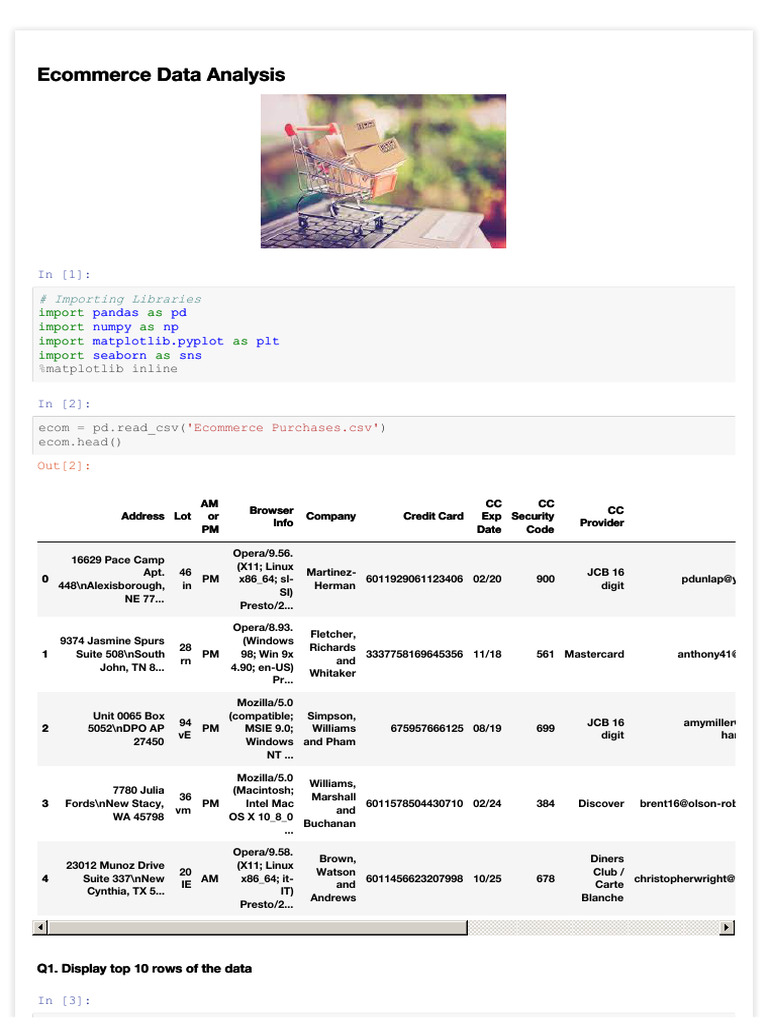 E-Commerce Data Analysis | PDF | Microsoft Windows | Computer Architecture