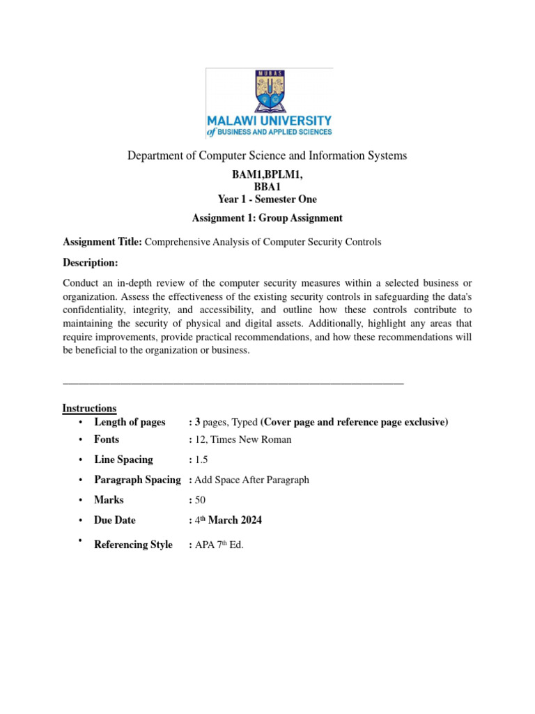 Assignment One - CAP | PDF Assignment One - CAP | PDF