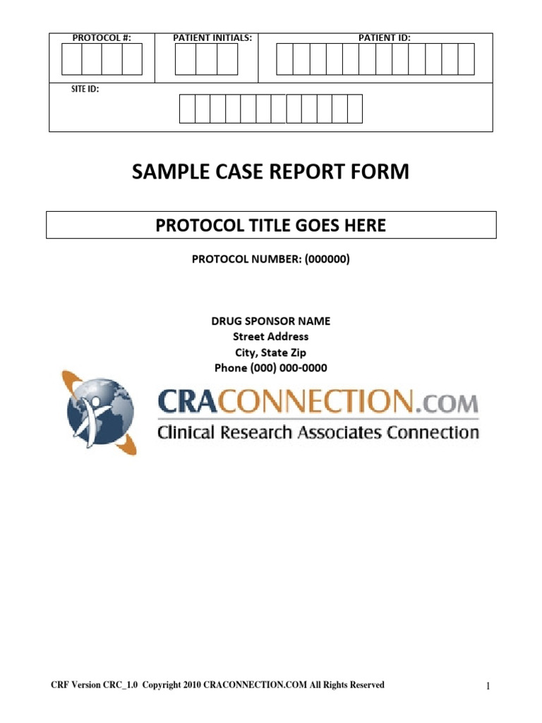 5.sample Case Report CRF Template Form | PDF | Clinical Medicine ...