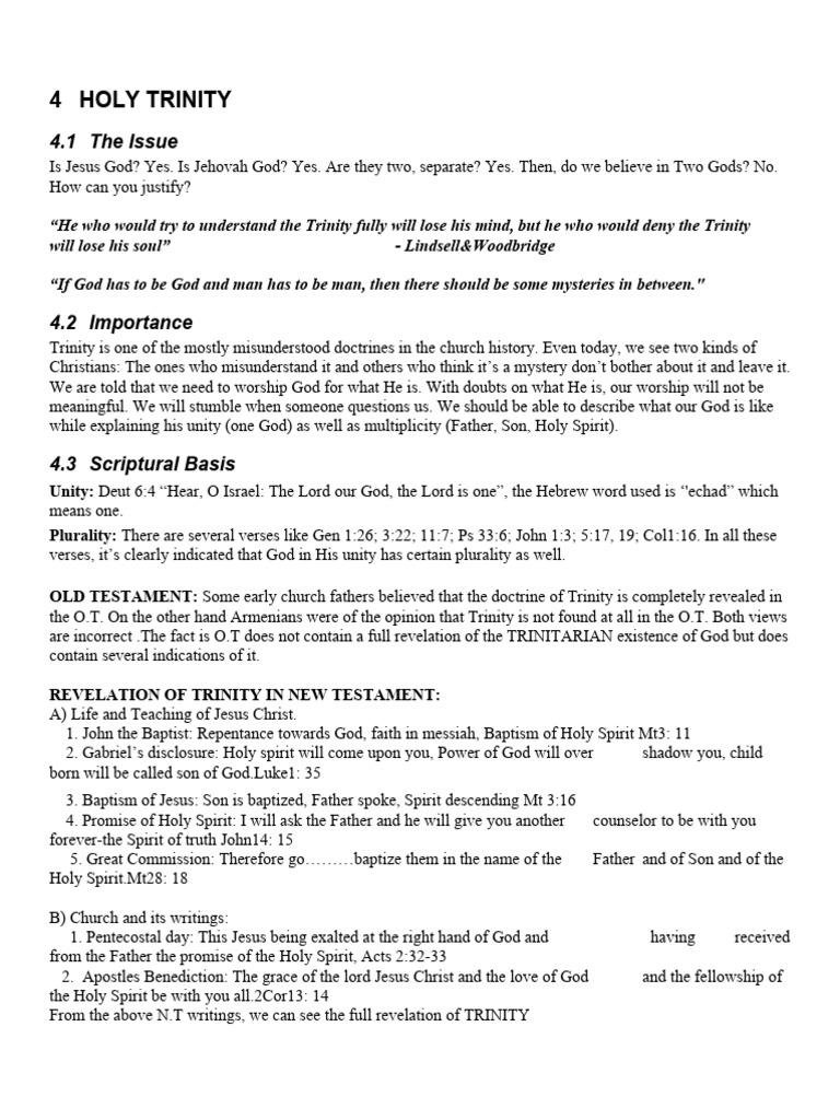Understanding the Holy Trinity Doctrine | PDF | Trinity | God The Father