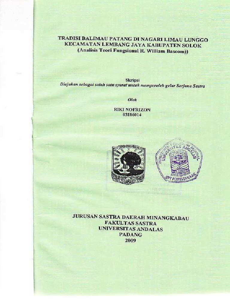 (123dok - Com) Tradisi Balimau Patang Di Nagari Limau Lunggo Kecamatan ...