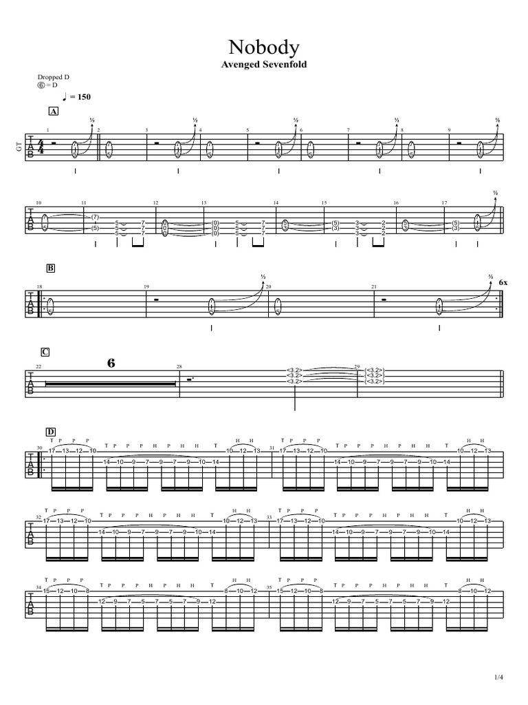 Avenged Sevenfold - Nobody | PDF