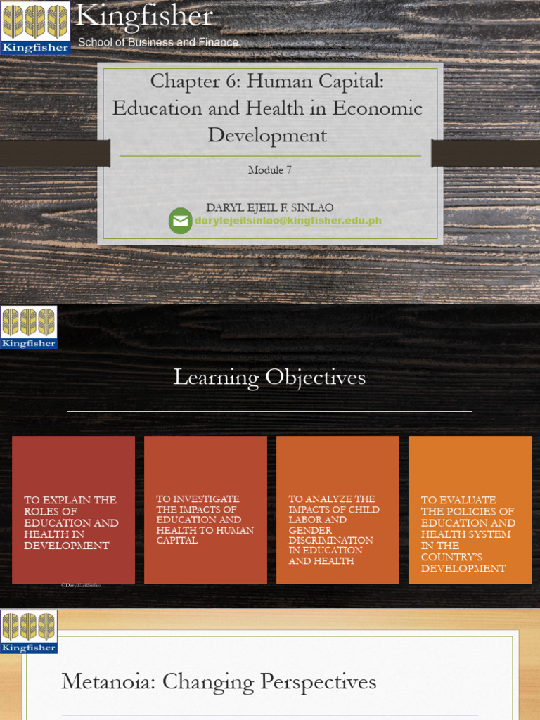 Module 7 Chapter 6 Human Capital Education and Health in Economic ...