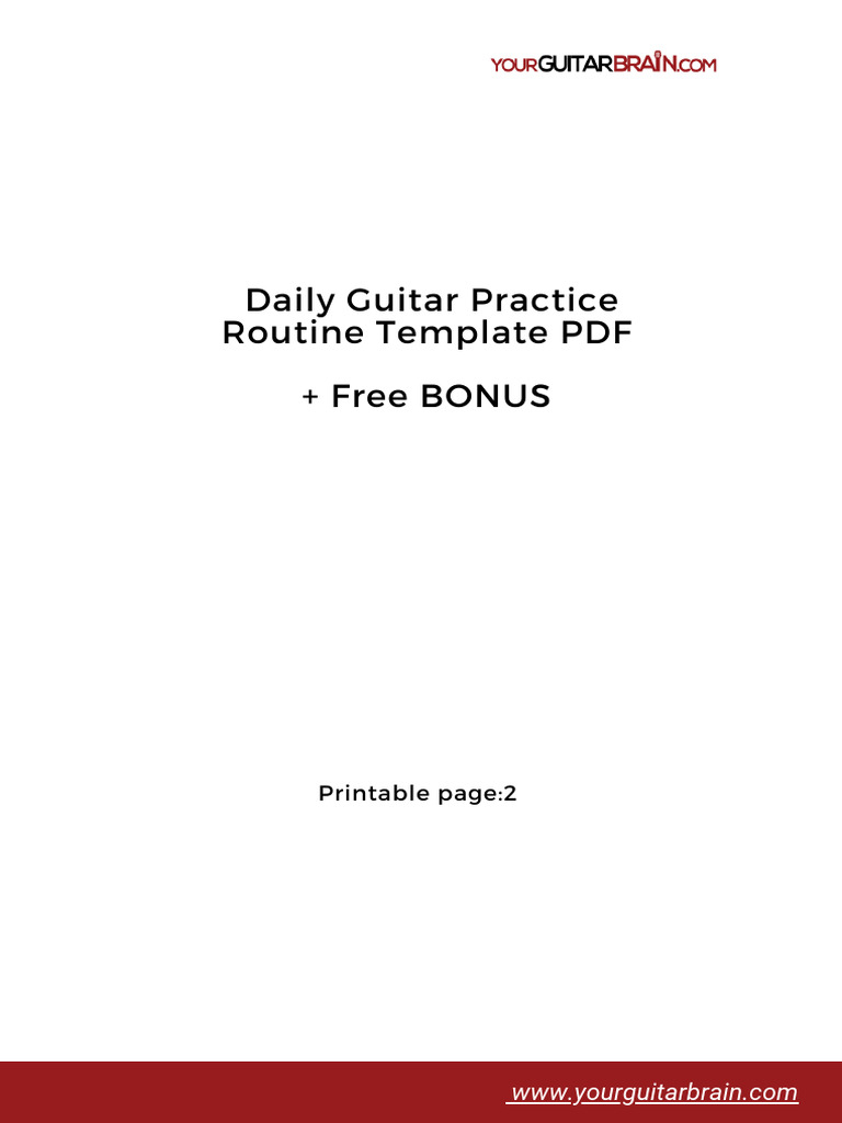Guitar-Daily-Practice-Planner 528 YourGuitarBrain - Com . | PDF | Music ...
