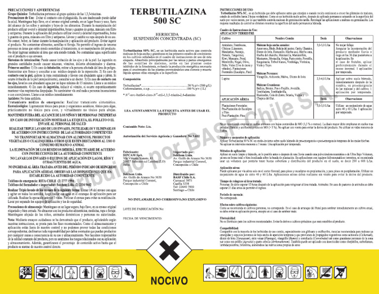 Terbutilazina 500 SC | PDF