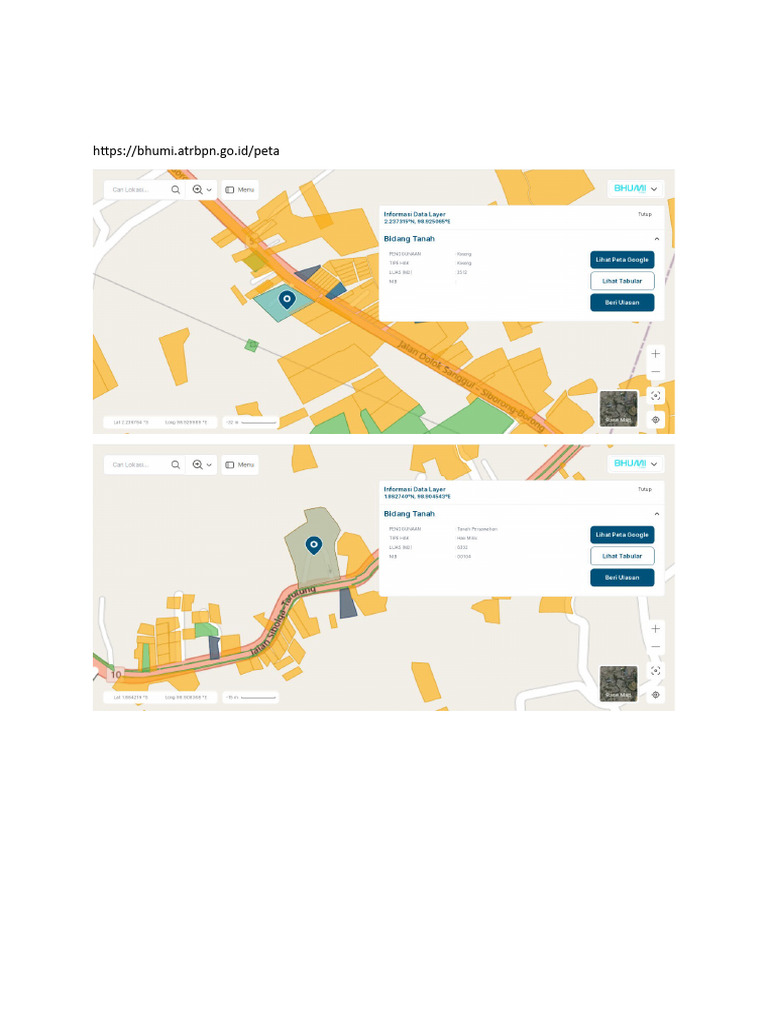 Interactive Maps on Bhumi ATR/BPN | PDF