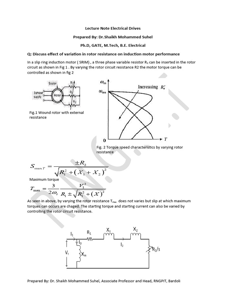 Lecture Note - ED - Rotor Resistance Control | PDF | Power Electronics ...