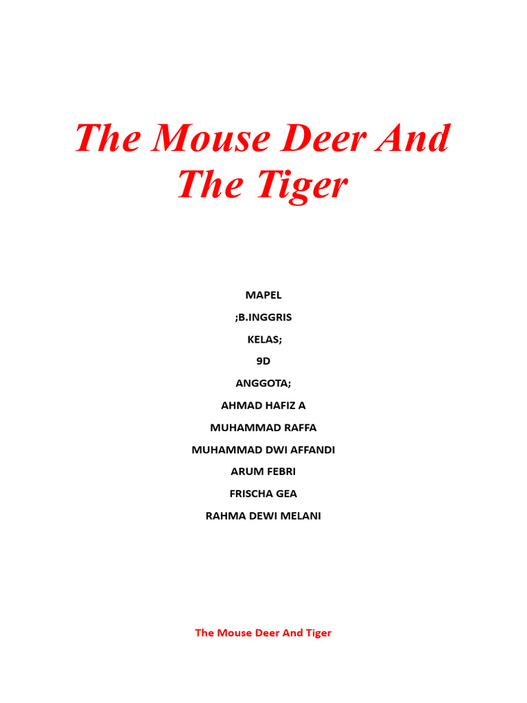 The Mouse Deer and The Tiger | PDF | Grammar | Syntax