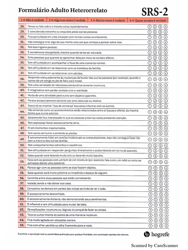 Formulário - SR2 Heterorelato | PDF