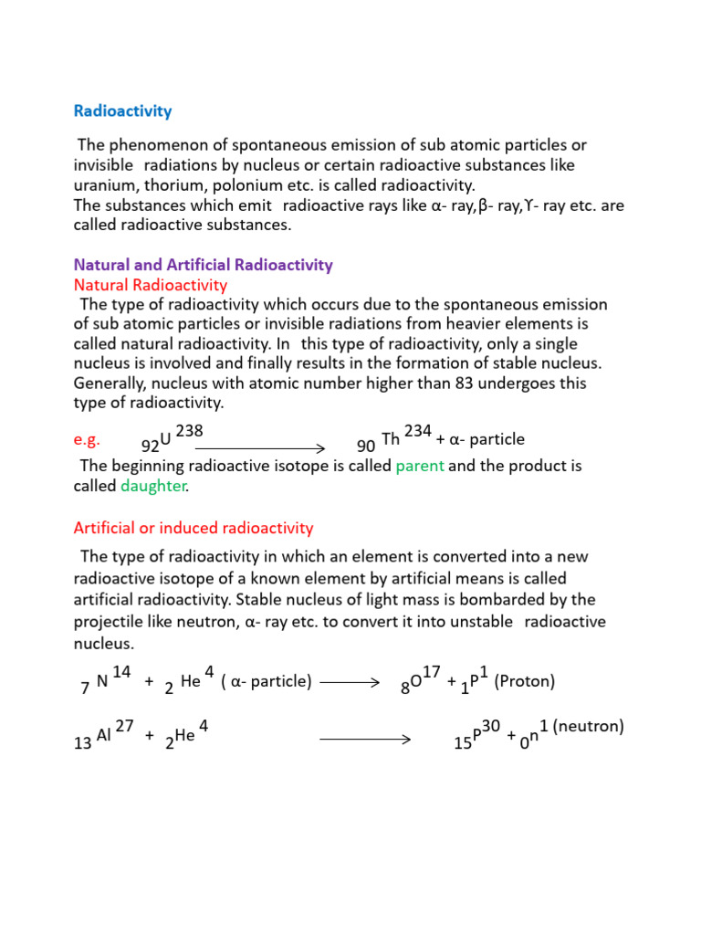 Nuclear Chemistry and Applications of Radioactivity | PDF | Radioactive ...